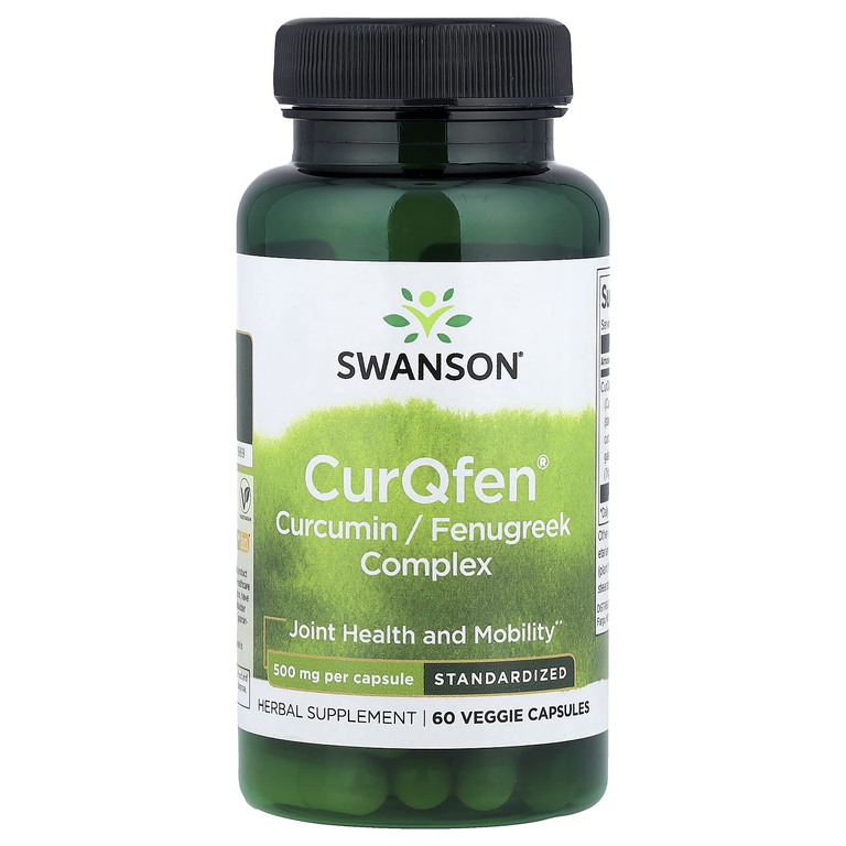 Swanson, CurQfen®, комплекс с куркумином и пажитником ...