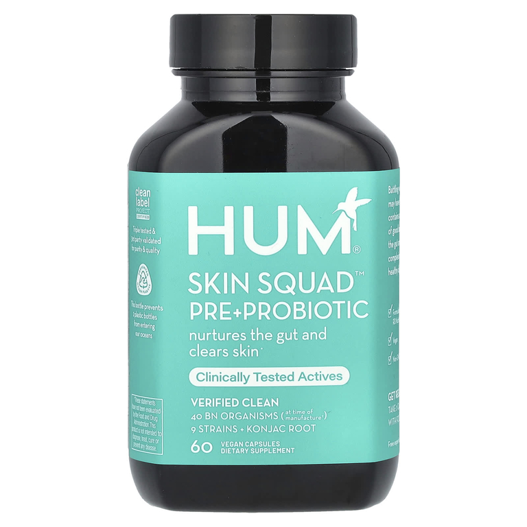 HUM Nutrition, Skin Squad Pre + Probiotic, 60 веганских капсул ...