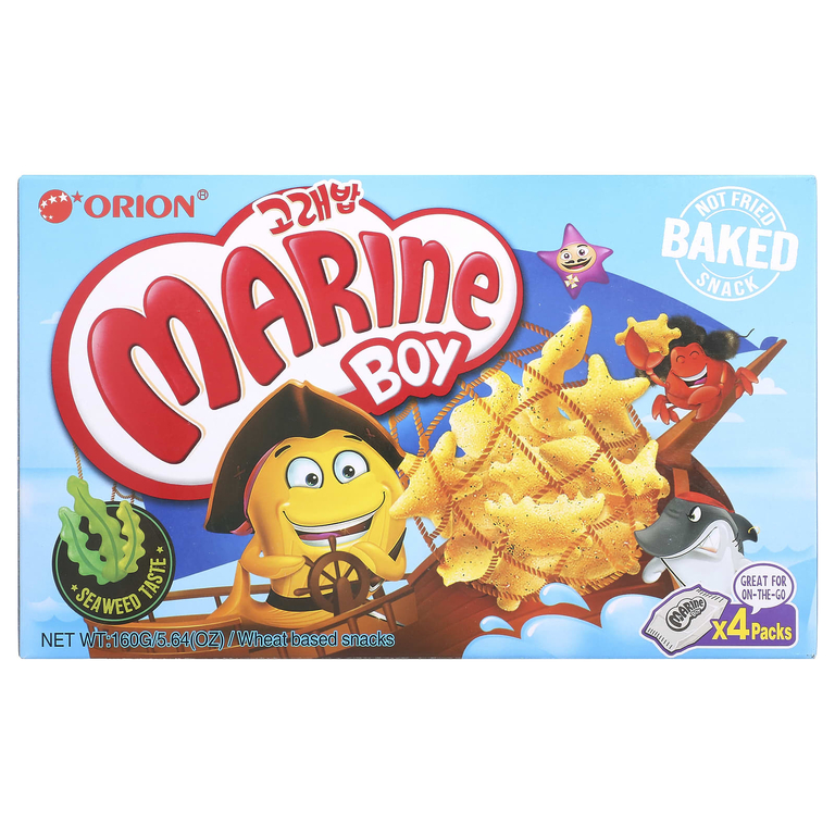 Orion, Marine Boy, снеки на пшеничной основе, морские водоросли, 4 ...