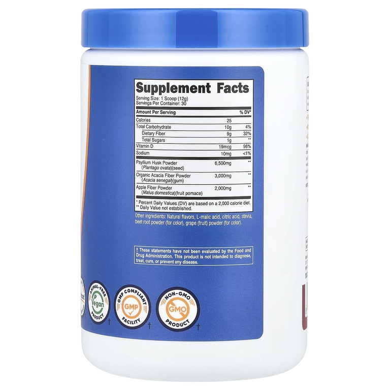 Nutricost, Растворимая клетчатка, ягоды, 372 г (13,3 унции ...