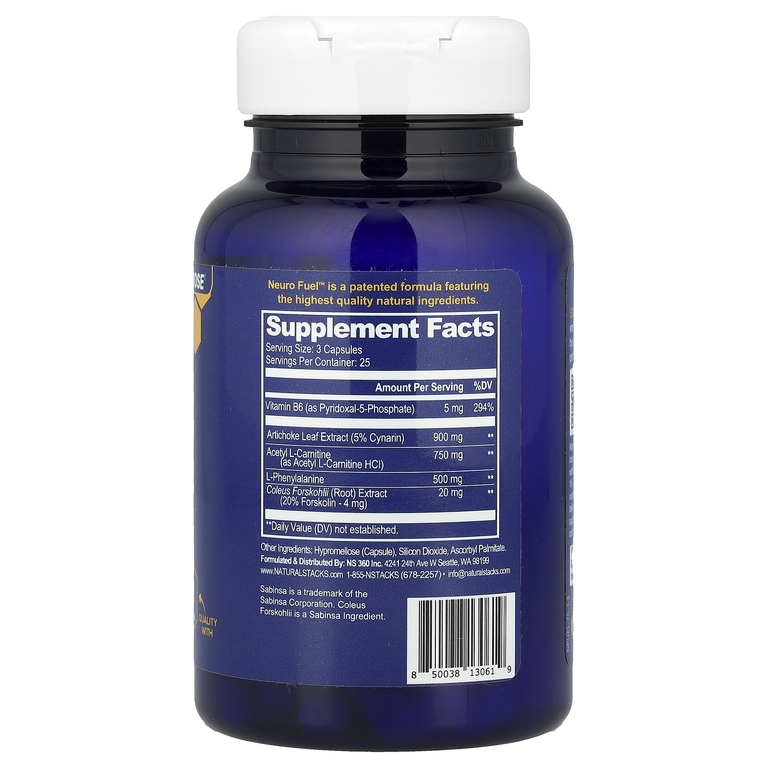 Natural Stacks, Neuro Fuel ™, 75 веганских капсул | Средства для ...
