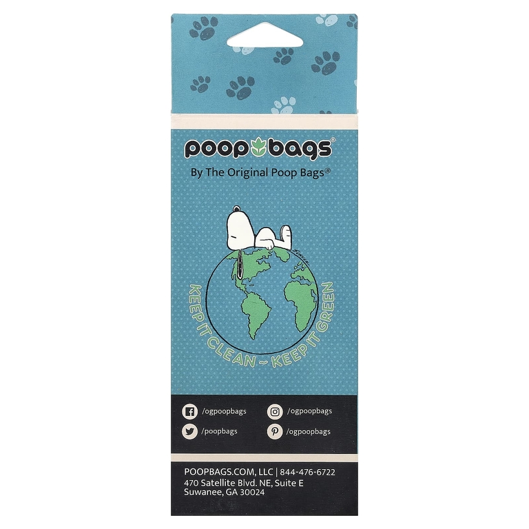 Original Poop Bags, Peanuts®, без запаха, 4 ролика, 15 пакетиков в ...